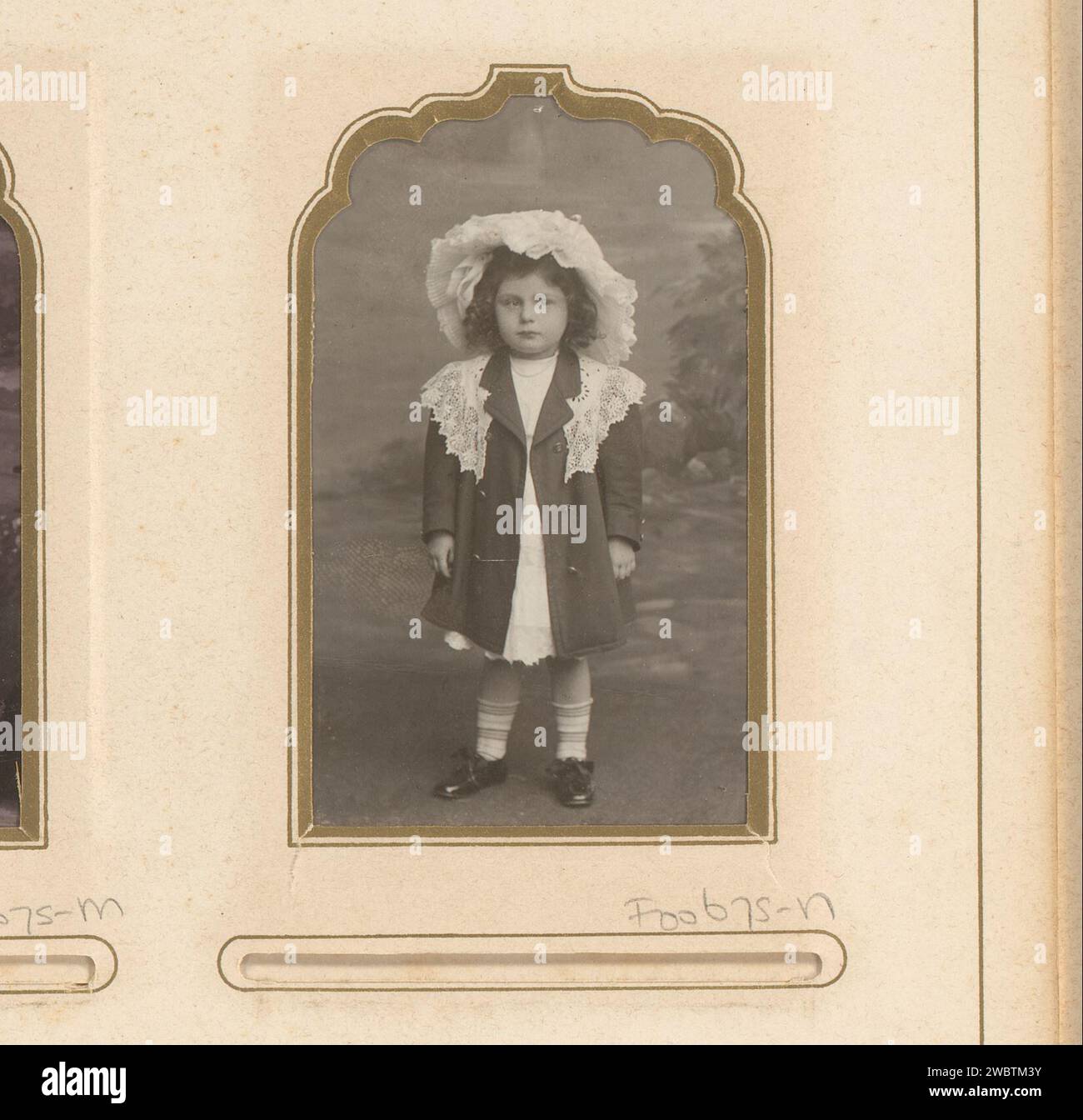 Portrait of a girl in jacket with white lace collar and hat, Herman ...