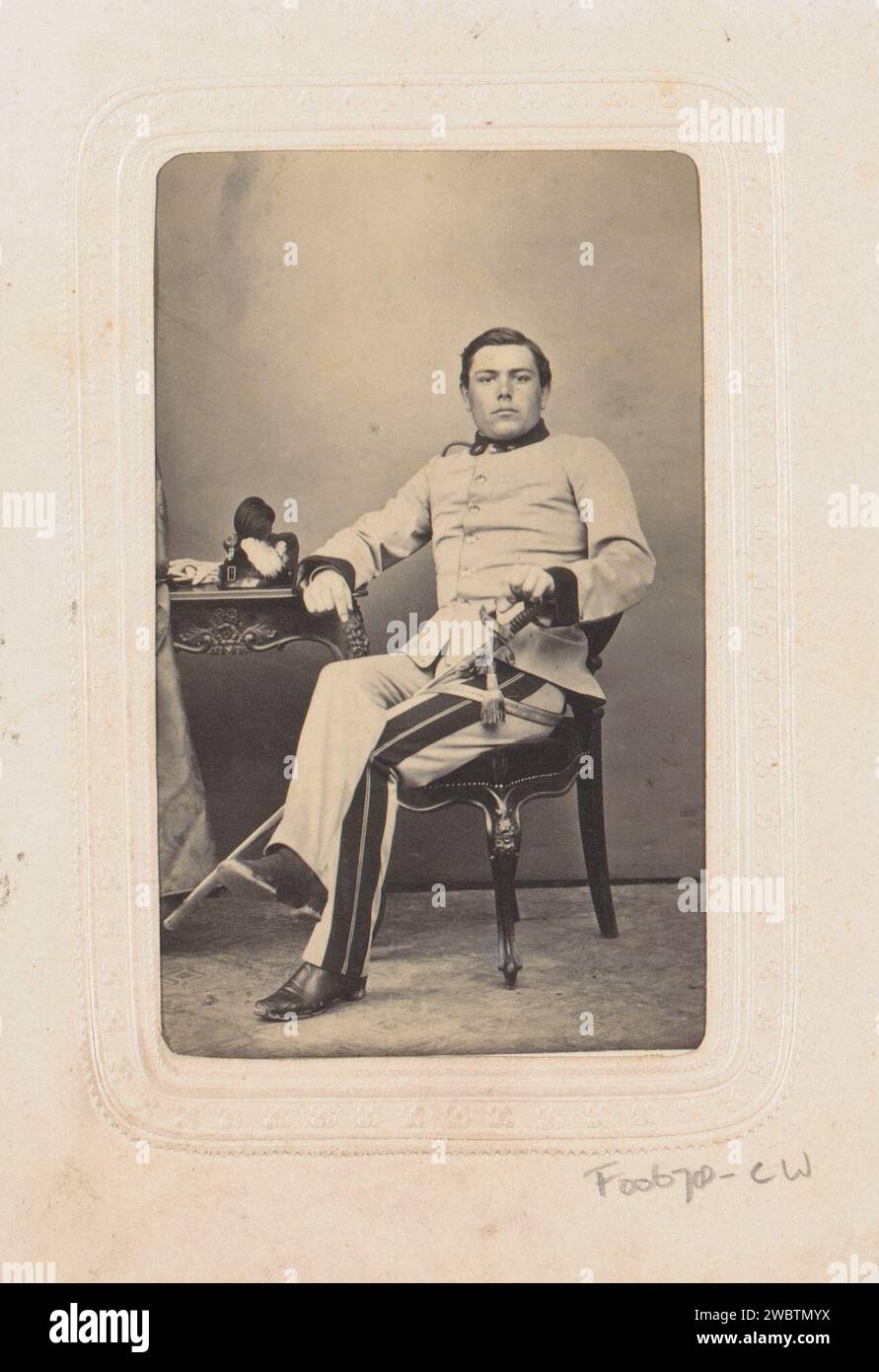 Portrait of a sitting soldier, Baldi & Würthle, 1860 - 1880 Photograph ...