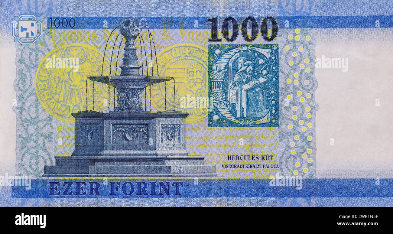 Hungarian one thousand forint banknotes national currency banknote back ...