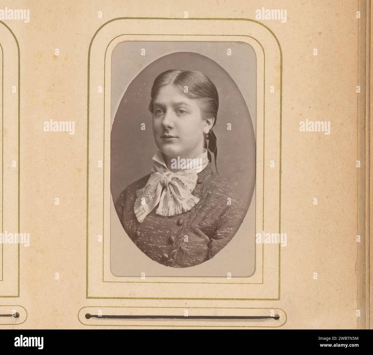 Portrait of a young woman with ribbon in her hair, Franz Wilhelm ...