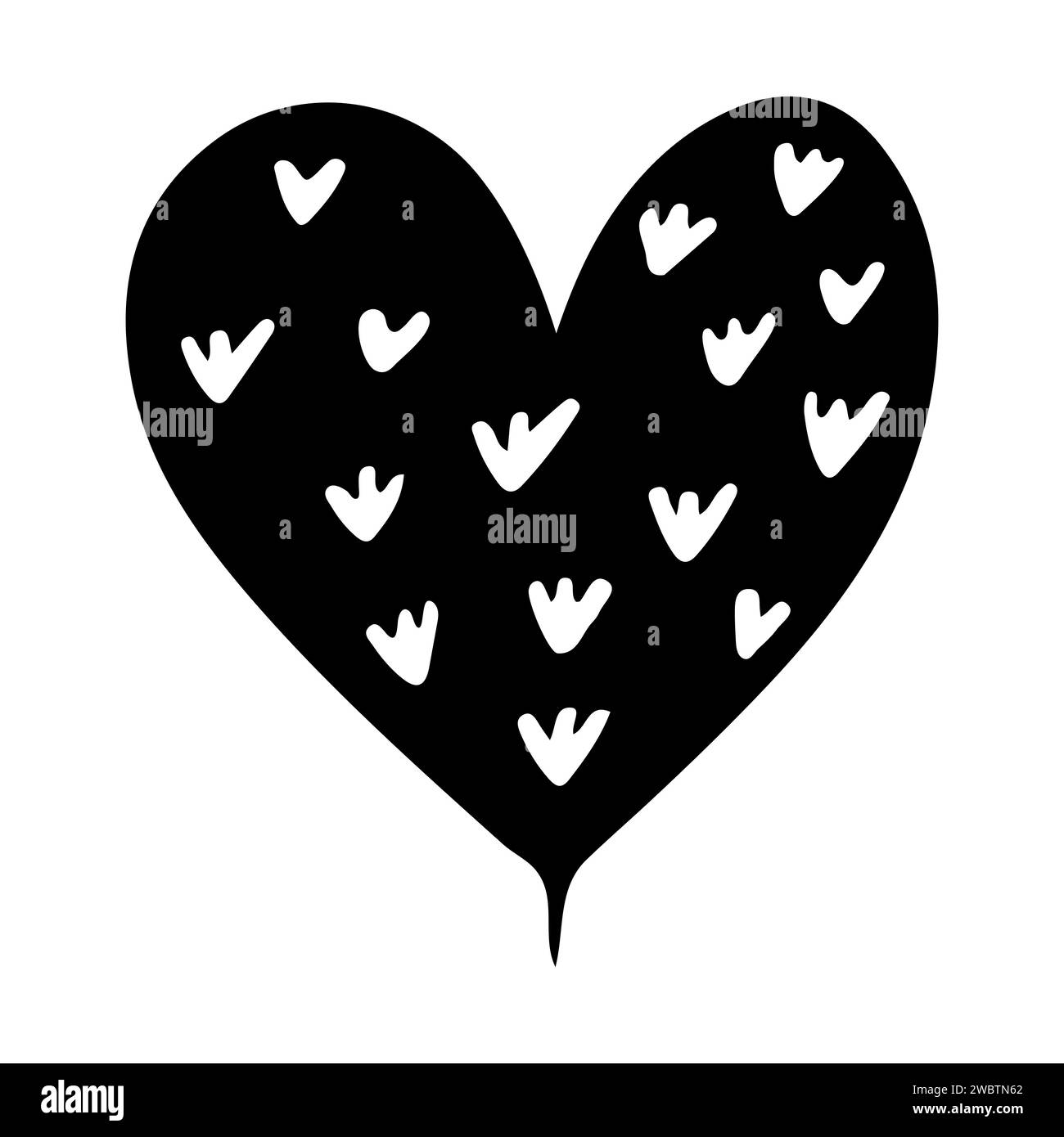 Doodle sketch heart, hand drawn love heart isolated on white background ...