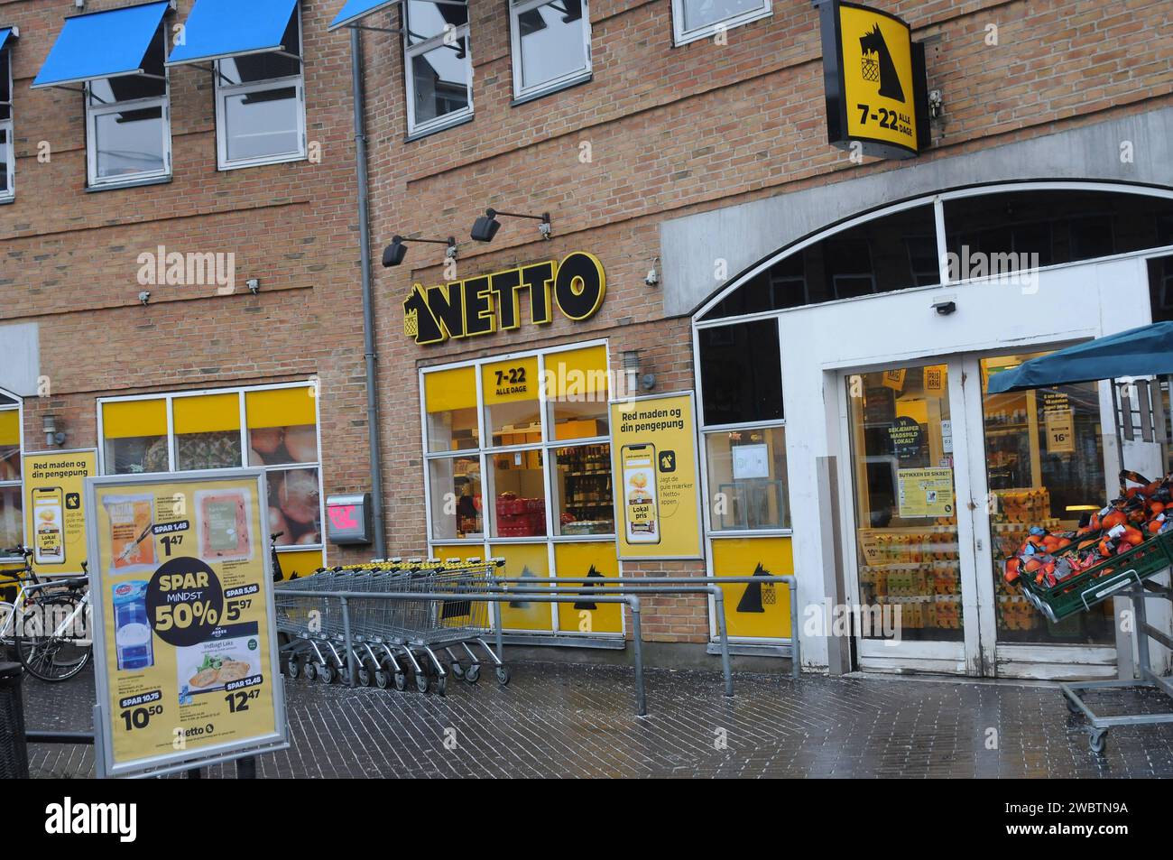 Kastrup/Copenhagen, Denmark /12 January 2024/.Netto grocery store in ...