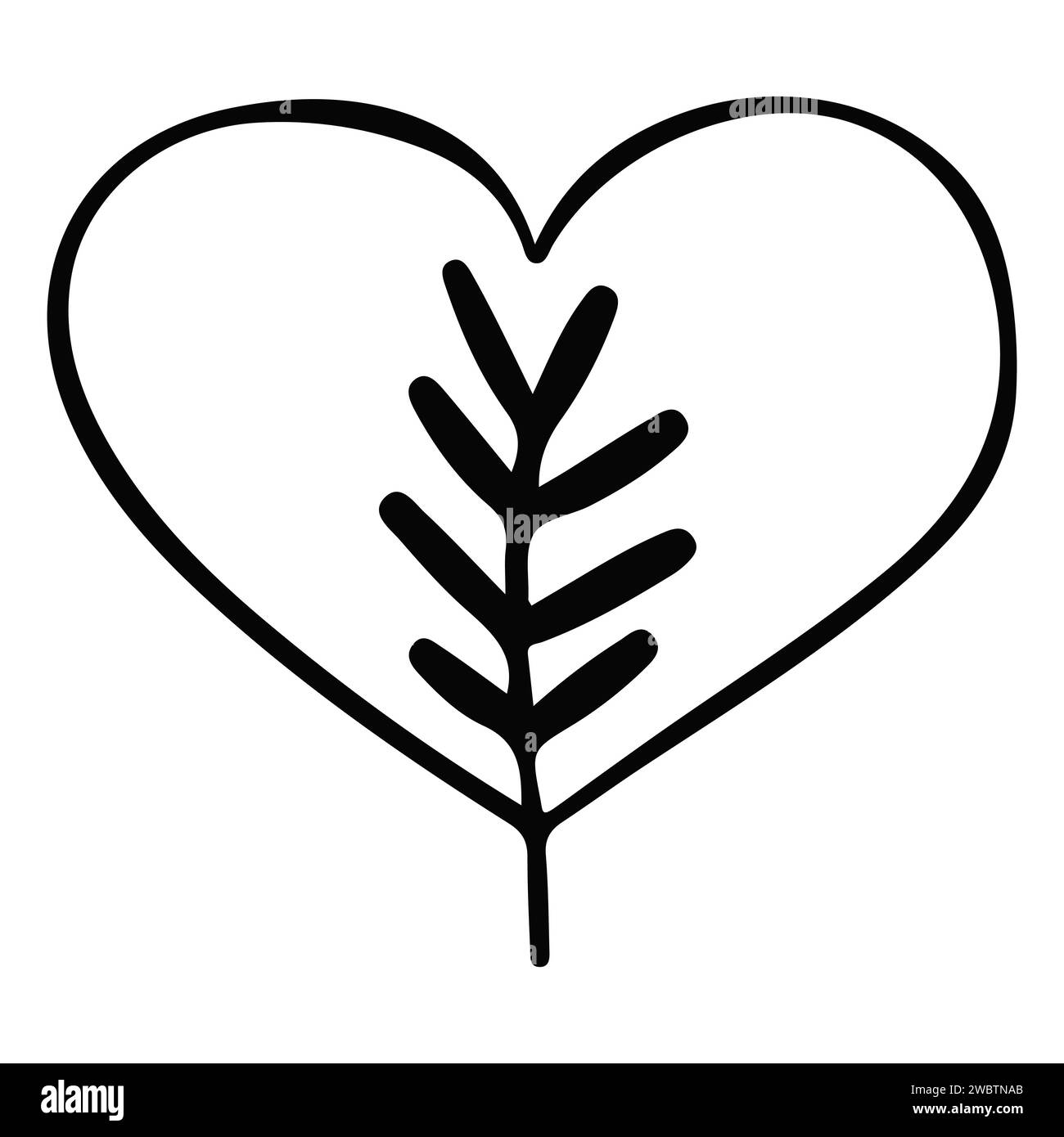 Doodle sketch heart, hand drawn love heart isolated on white background ...