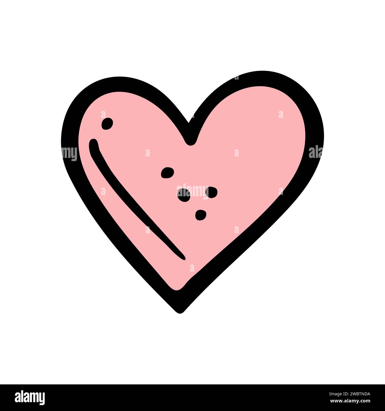 Pastel beige sketch heart isolated on white background. Hand drawn love ...
