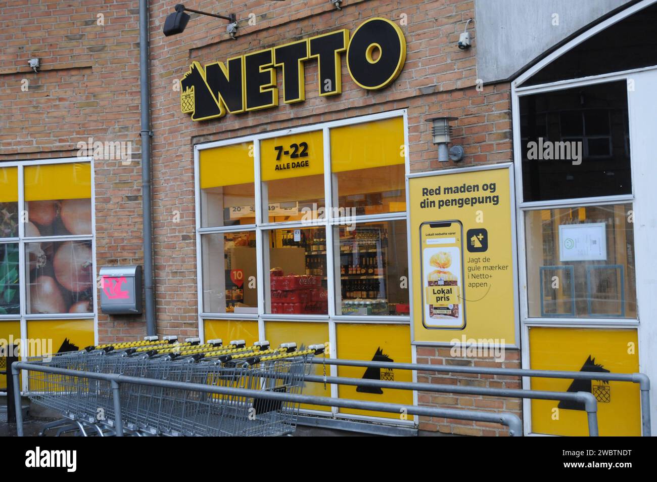 Kastrup/Copenhagen, Denmark /12 January 2024/.Netto grocery store in ...