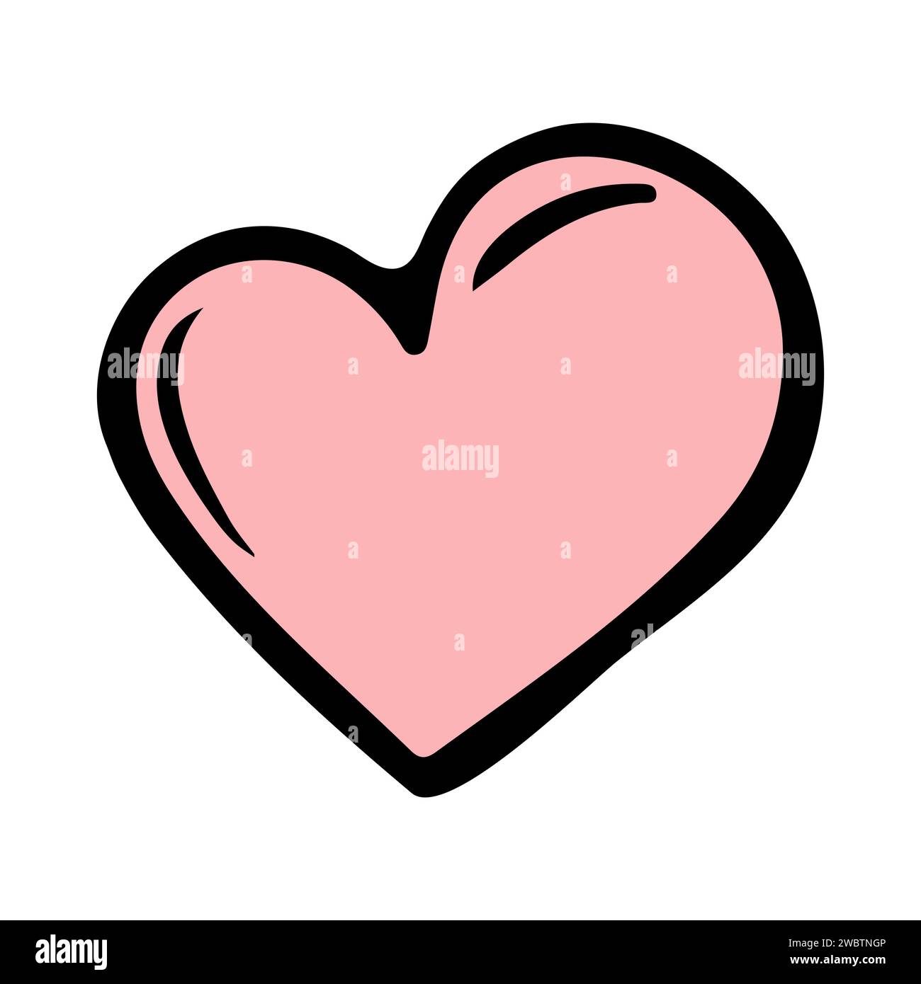 Pastel beige sketch heart isolated on white background. Hand drawn love ...