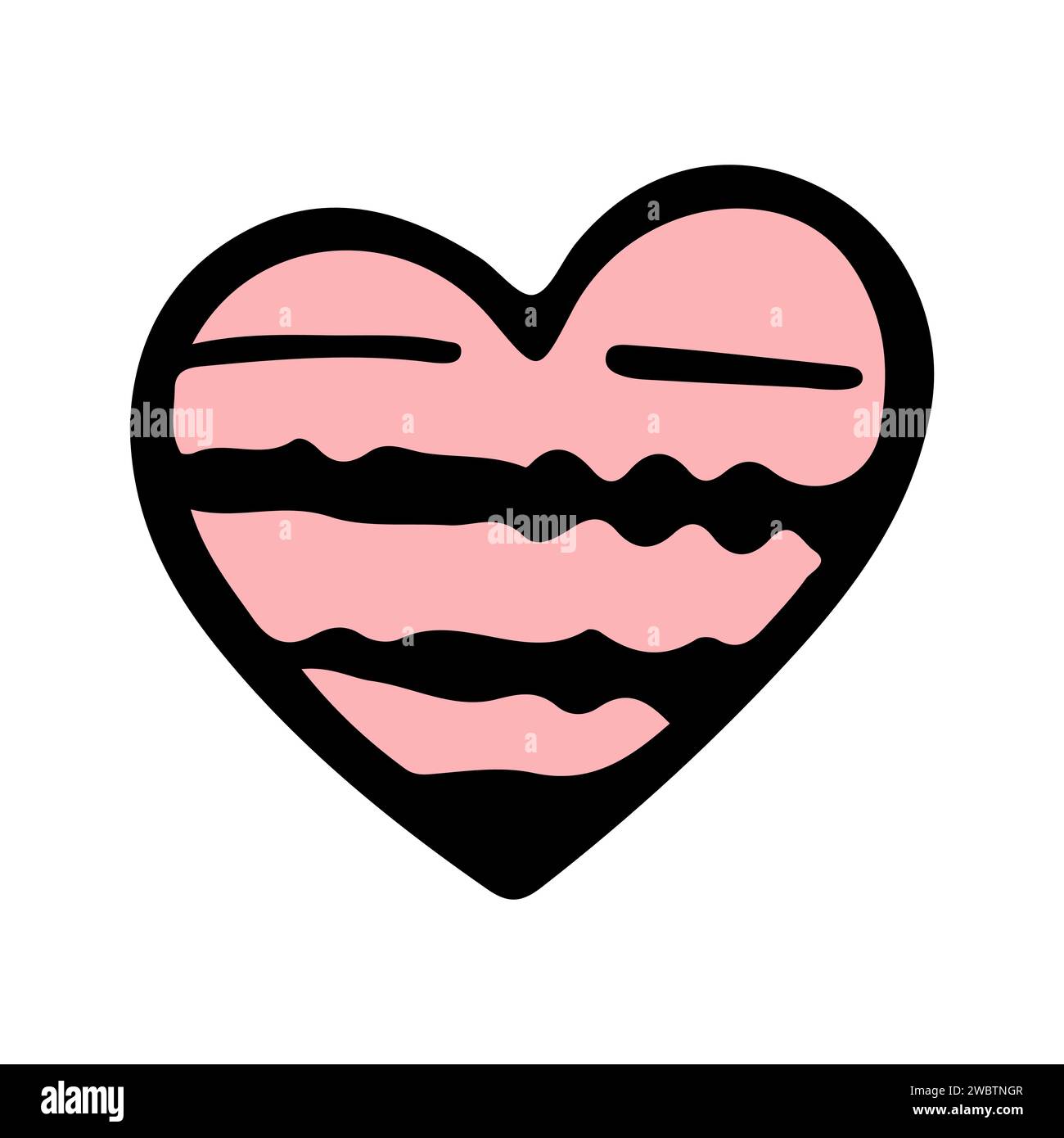 Pastel beige sketch heart isolated on white background. Hand drawn love ...