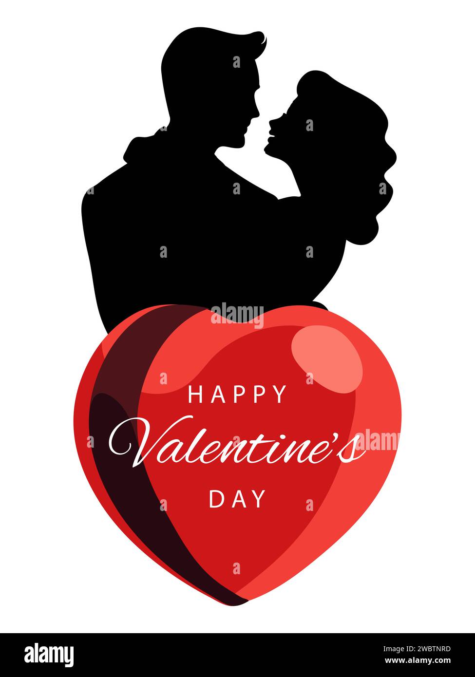 Valentines day greeting card, cute poster. Vector illustration of a ...