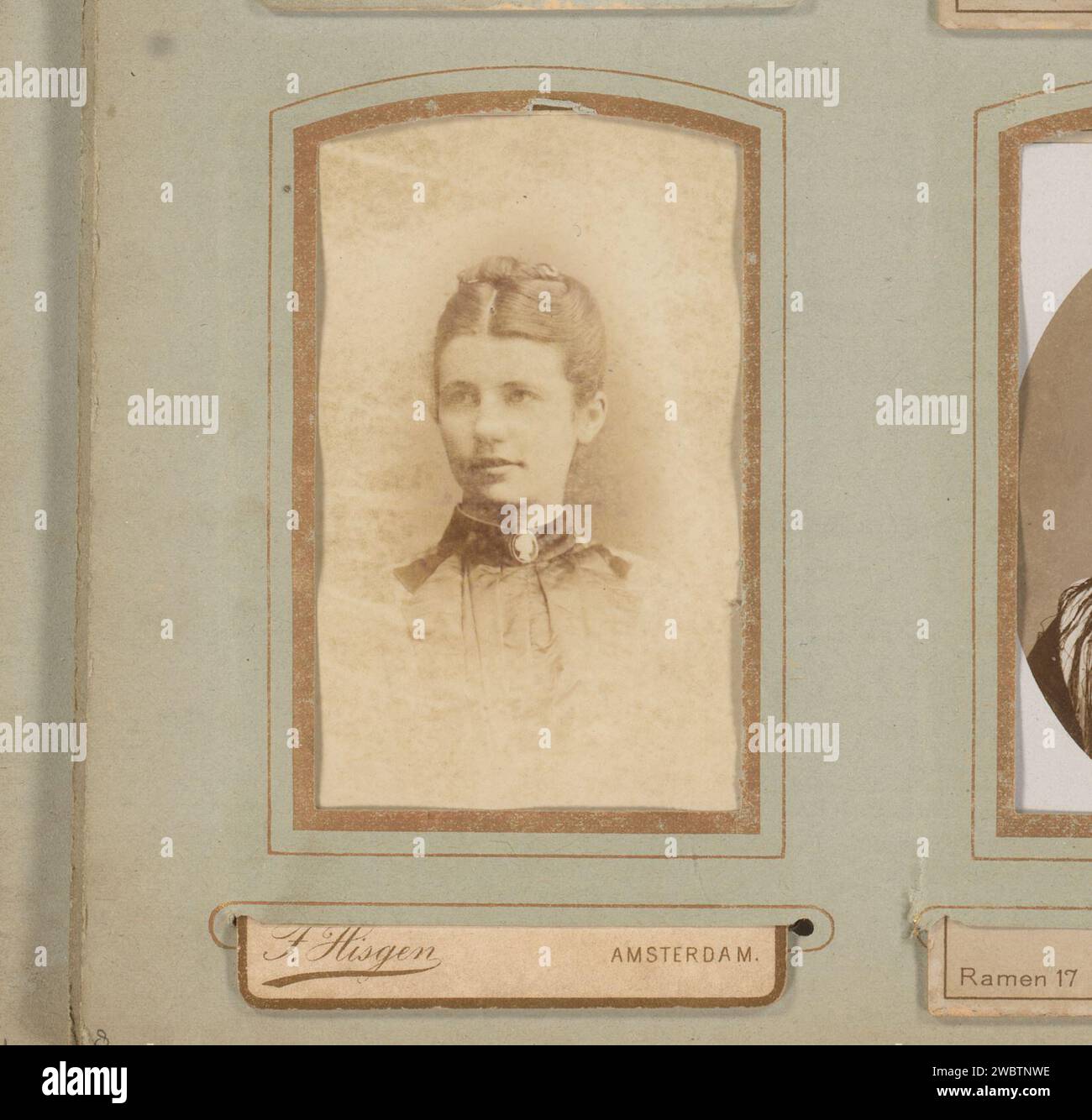 Portrait of a young woman, Friedrich Carel Hisgen, 1888 - 1891 ...