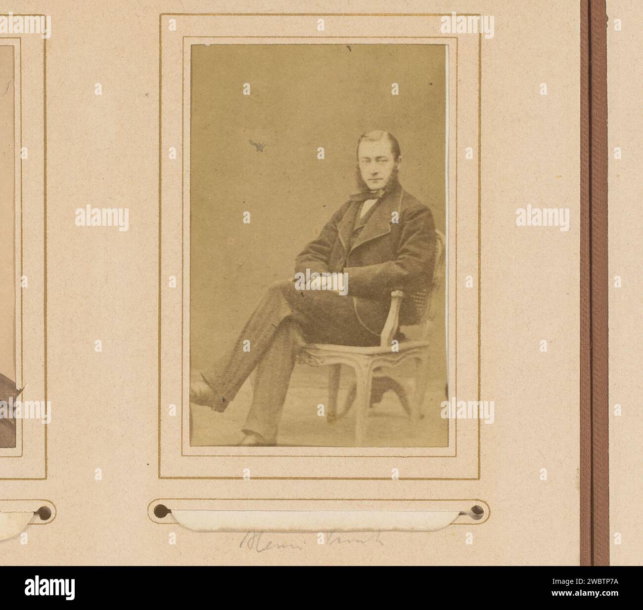 Portrait of a sitting man with sideburns, Henri Pronk, 1855 - 1867 ...