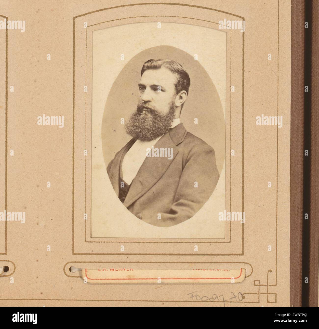 Portrait of a man with beard, Louis Robert Werner, 1861 - 1866 ...