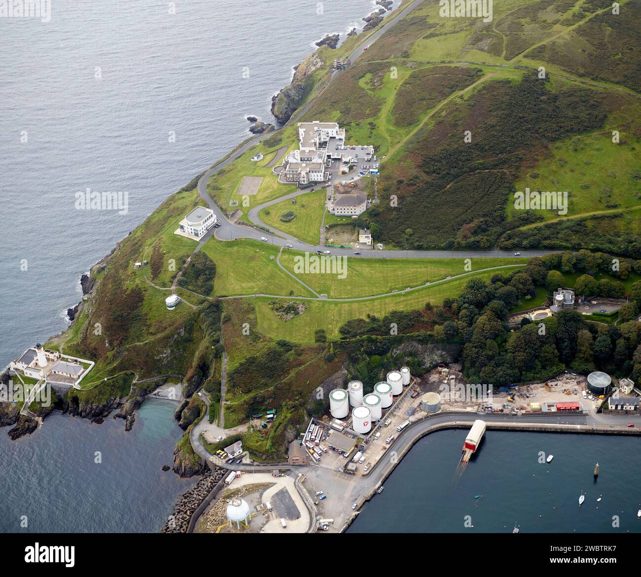 An aerial photograph of Douglas, capital of the Isle of Man Stock Photo ...