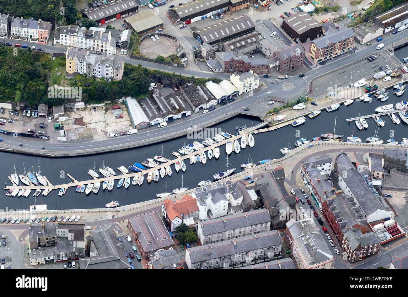 An aerial photograph of Douglas, capital of the Isle of Man Stock Photo ...