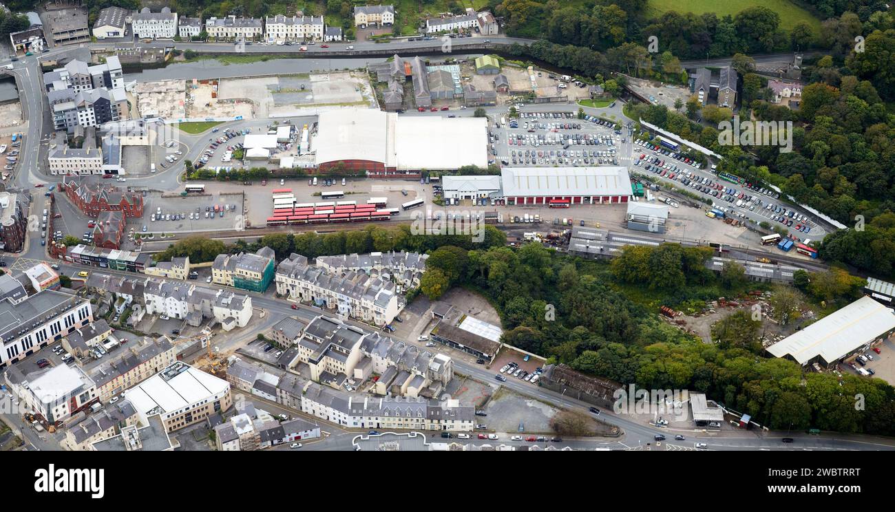 An aerial photograph of Douglas, capital of the Isle of Man Stock Photo ...