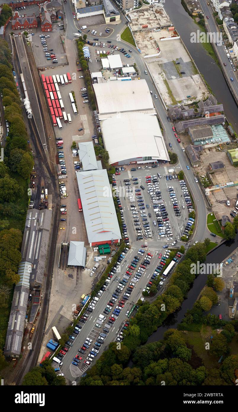 An aerial photograph of Douglas, capital of the Isle of Man Stock Photo ...