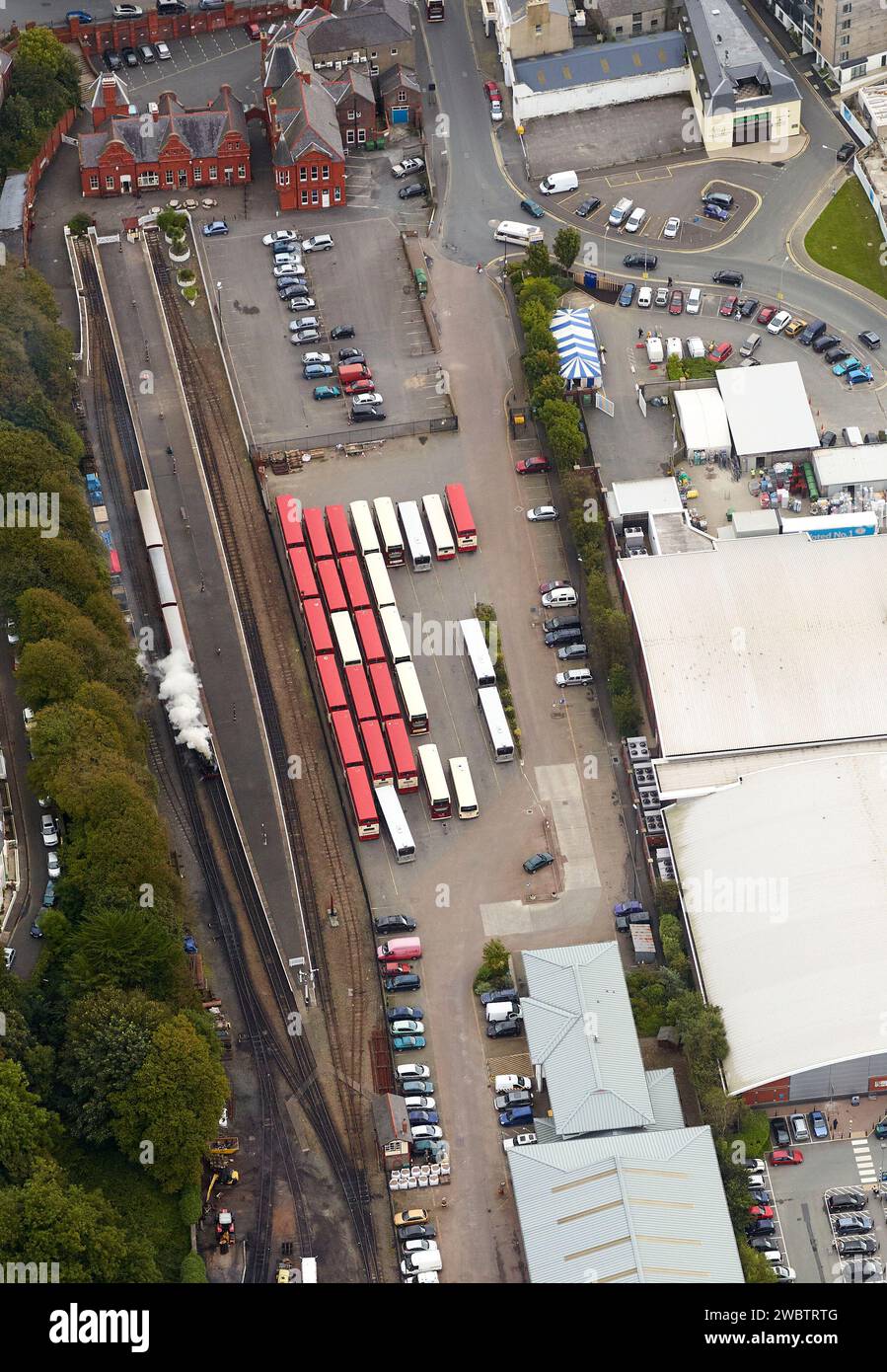 An aerial photograph of Douglas, capital of the Isle of Man Stock Photo ...
