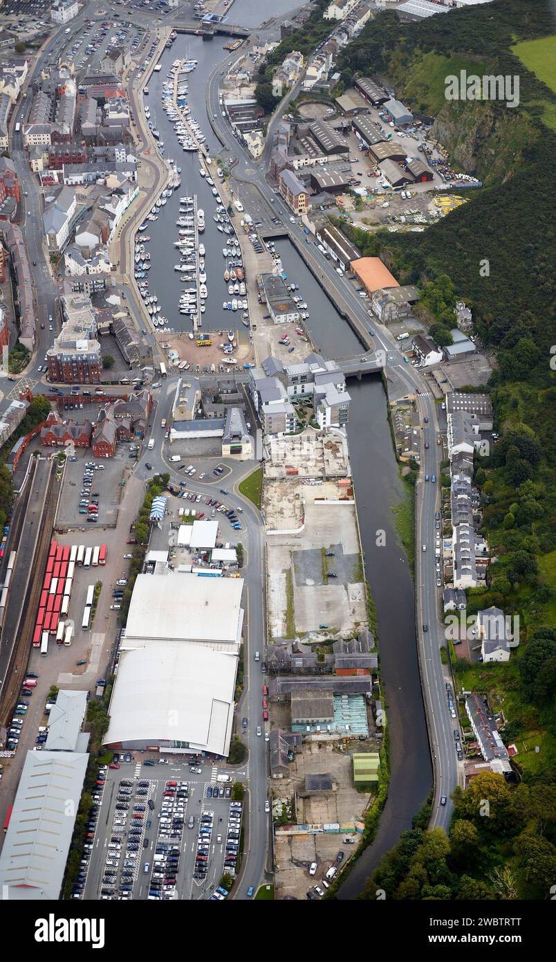 An aerial photograph of Douglas, capital of the Isle of Man Stock Photo ...