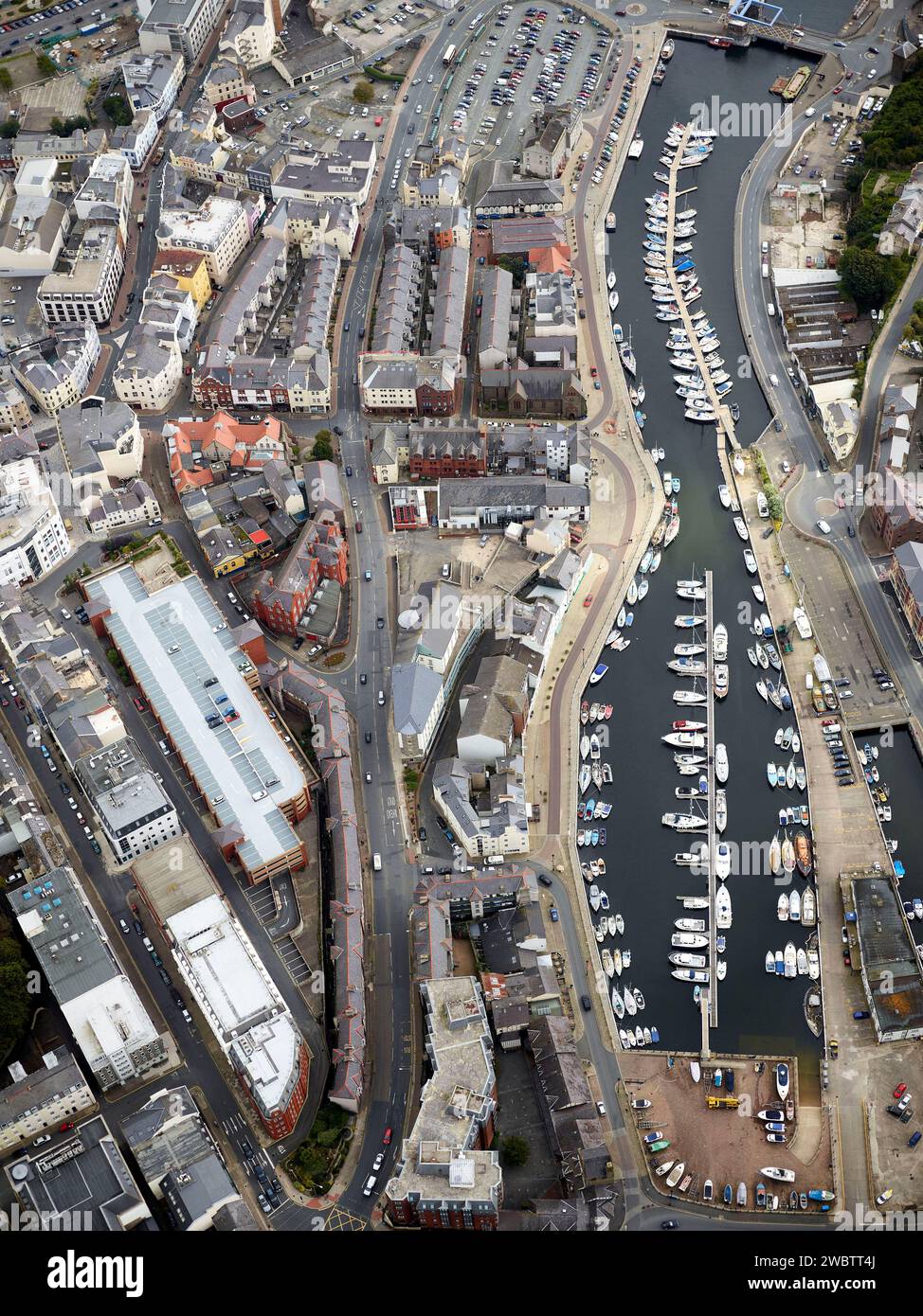 An aerial photograph of Douglas, capital of the Isle of Man Stock Photo ...
