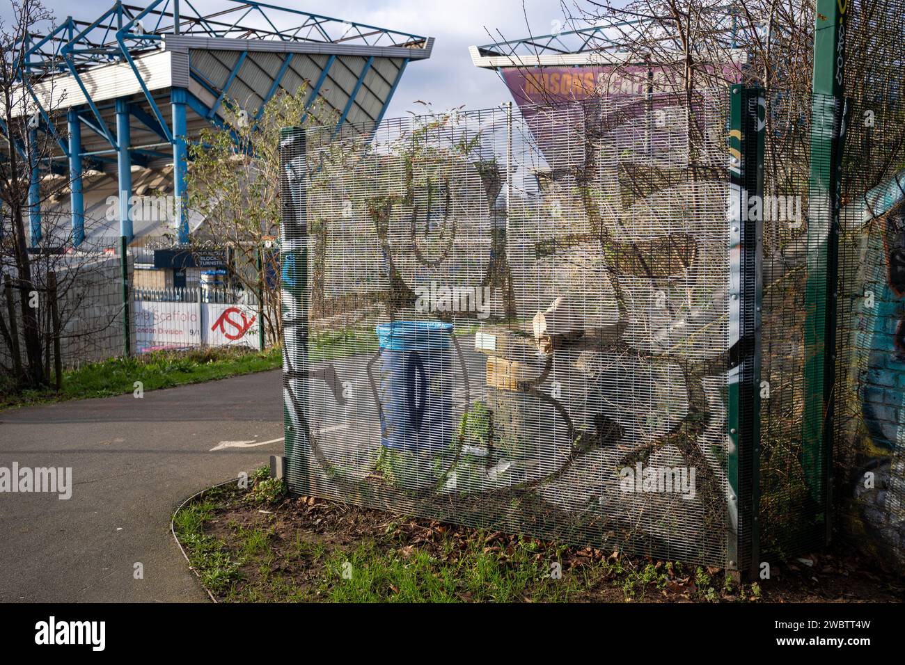 Millwall Footnall Club outside surroundings Graffiti Stock Photo - Alamy