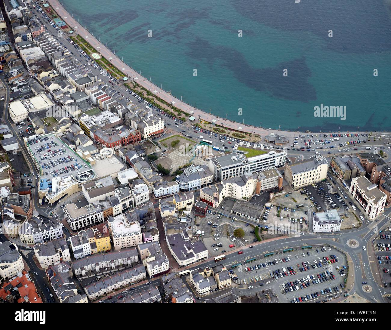 An aerial photograph of Douglas, capital of the Isle of Man Stock Photo ...