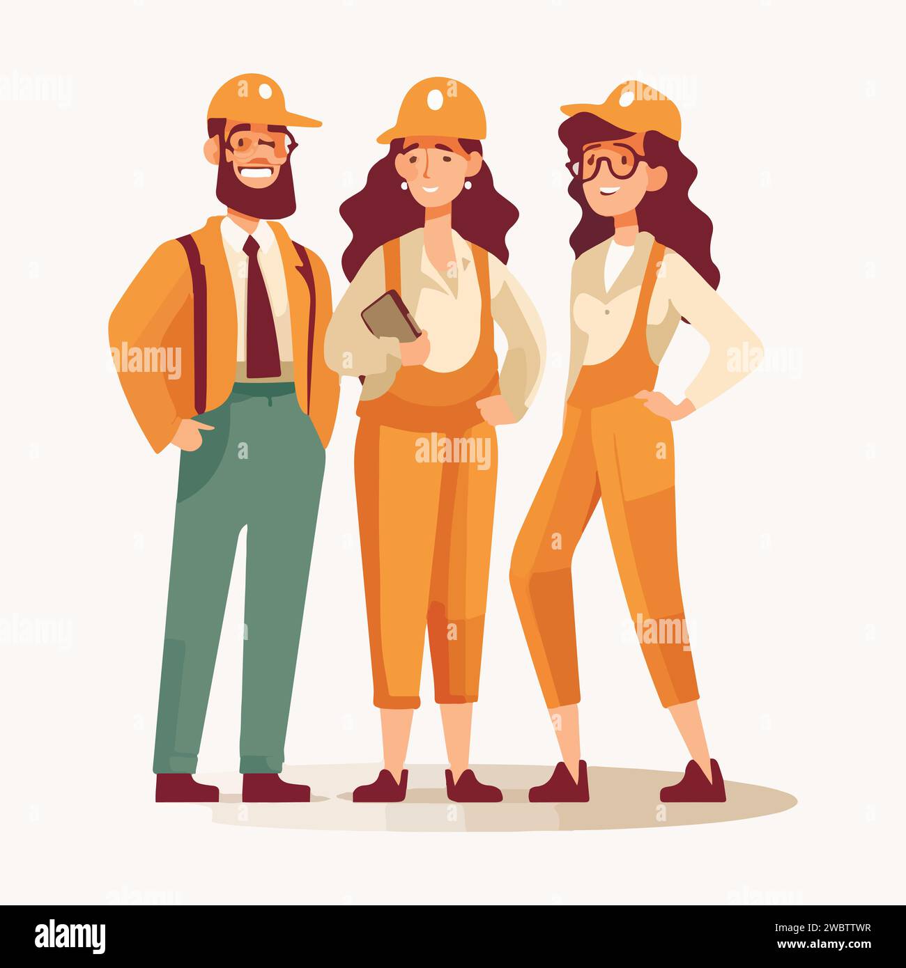 Construction workers cartoon icon set Stock Vector Images - Alamy