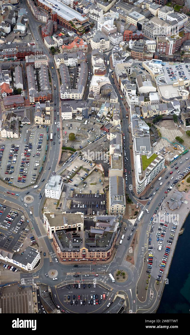 An aerial photograph of Douglas, capital of the Isle of Man Stock Photo ...