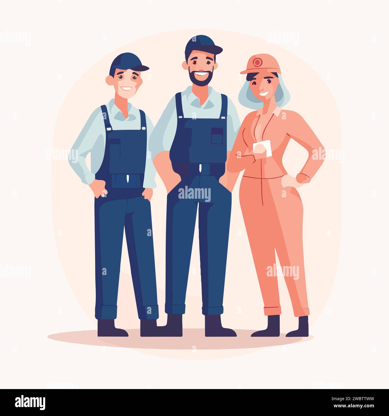 Group of young friendly people. Man and woman professionals vector ...