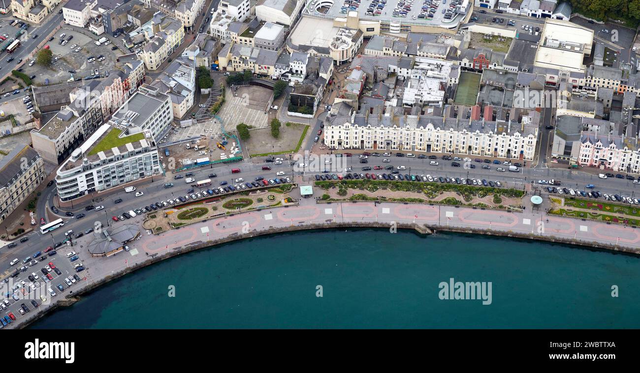 An aerial photograph of Douglas, capital of the Isle of Man Stock Photo ...
