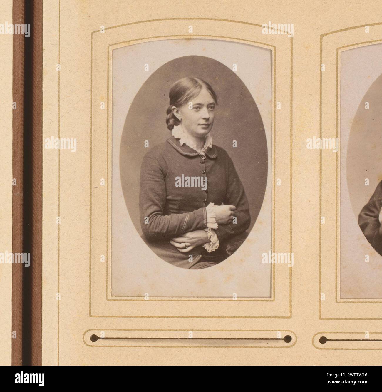 Portrait of a sitting young woman, Louis Robert Werner, 1866 - 1896 ...