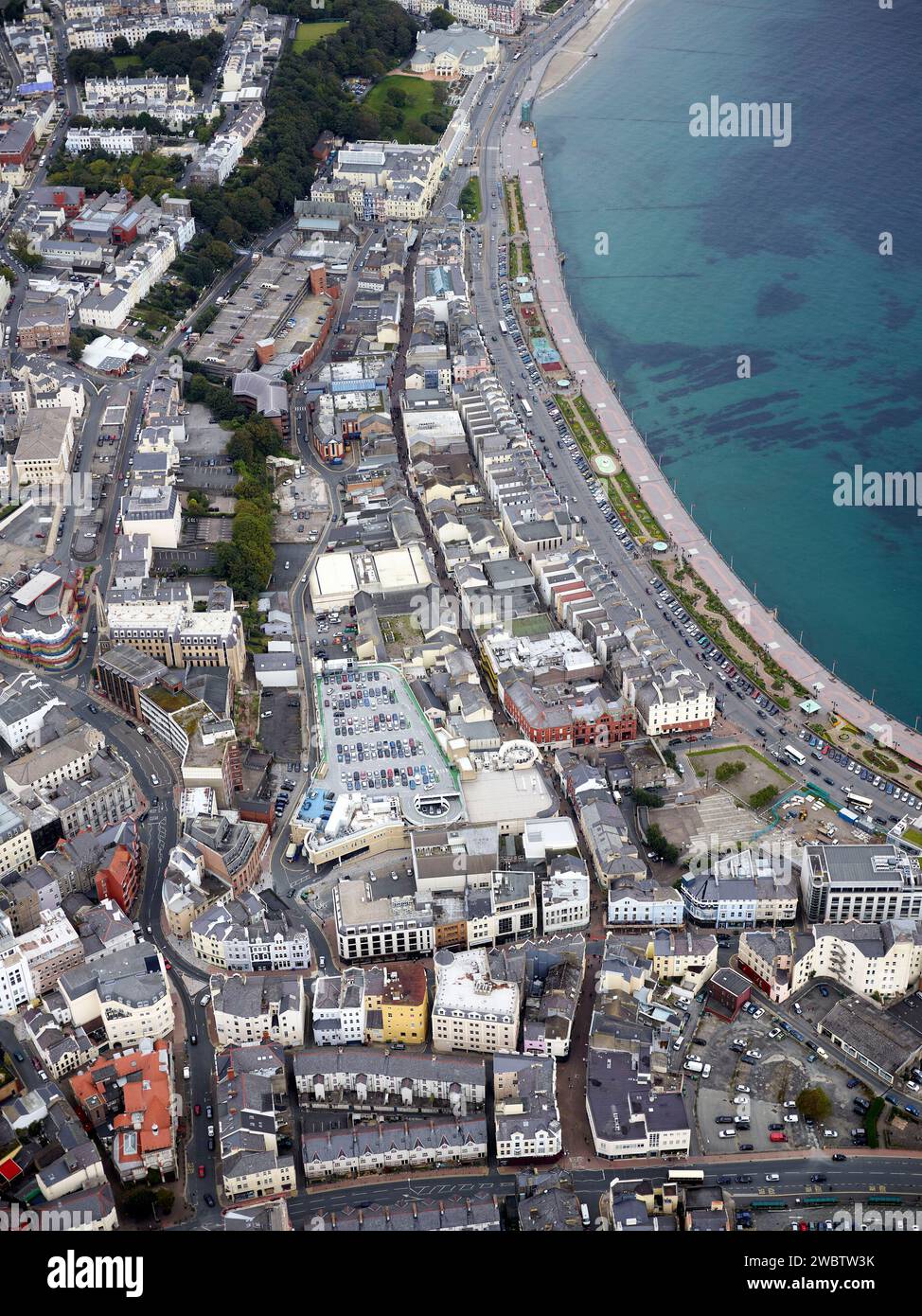 An aerial photograph of Douglas, capital of the Isle of Man Stock Photo ...