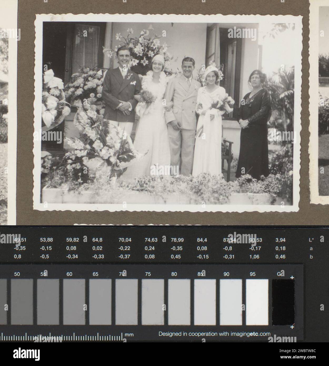 Group portrait at the wedding of Edward Burch and Ada Krüseman ...