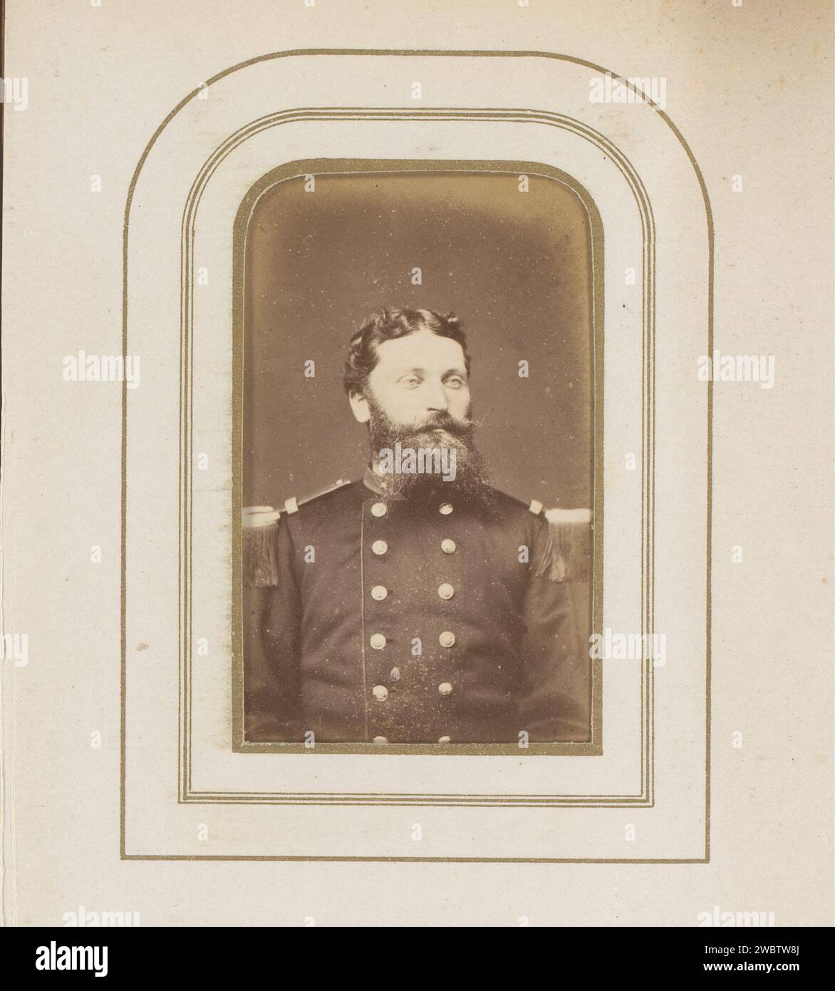 Portrait of a man with a beard in uniform, Auguste Chapuis, 1868 - 1888 ...