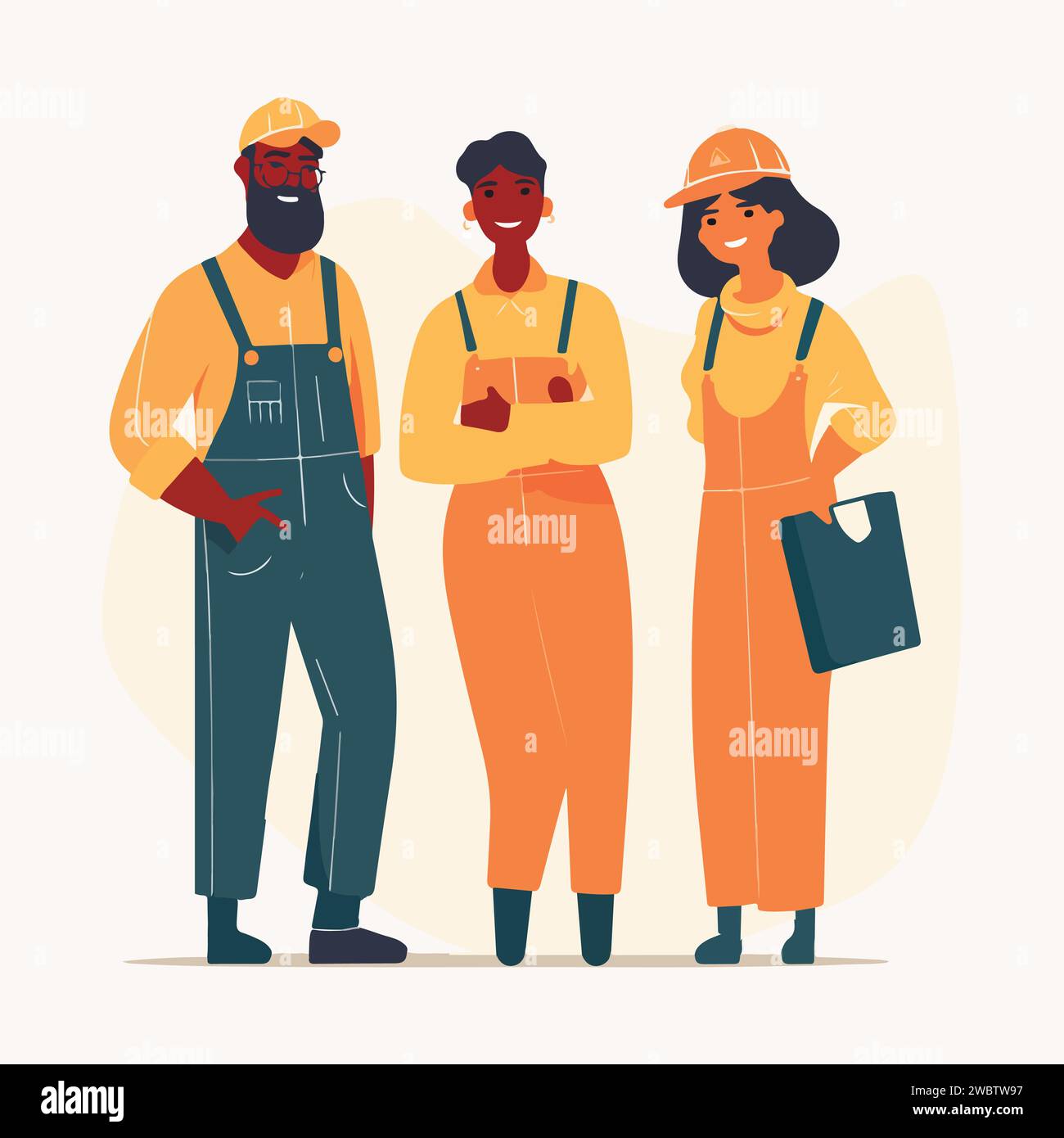 Cartoon female construction workers Stock Vector Images - Alamy