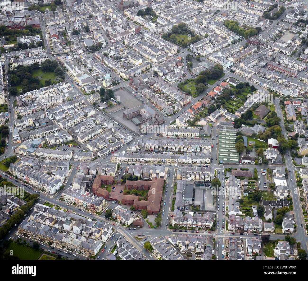 An aerial photograph of Douglas, capital of the Isle of Man Stock Photo ...