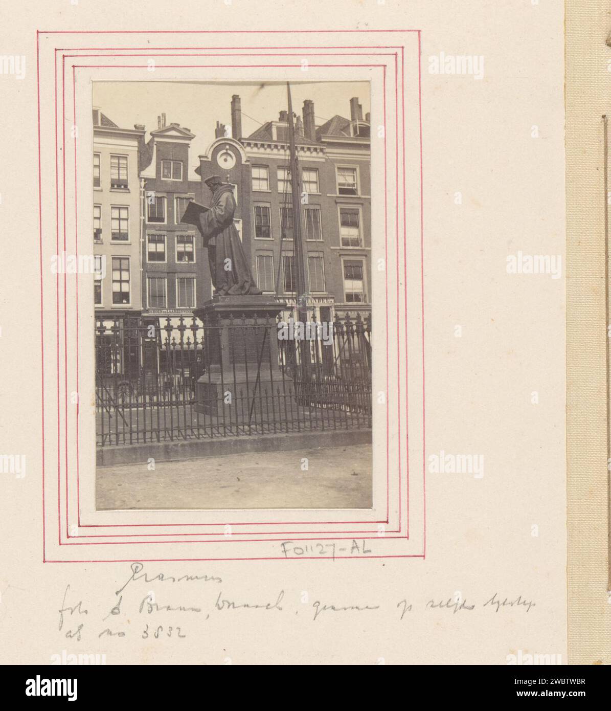 Statue of Erasmus on the Grote Markt in Rotterdam, Adolphe Braun & Cie ...