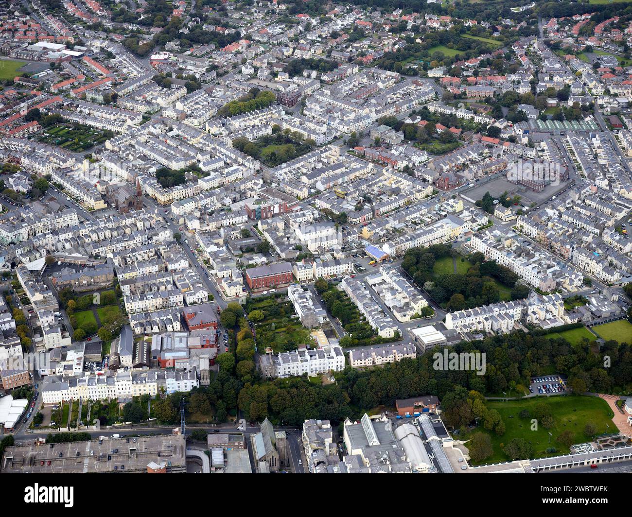 An aerial photograph of Douglas, capital of the Isle of Man Stock Photo ...