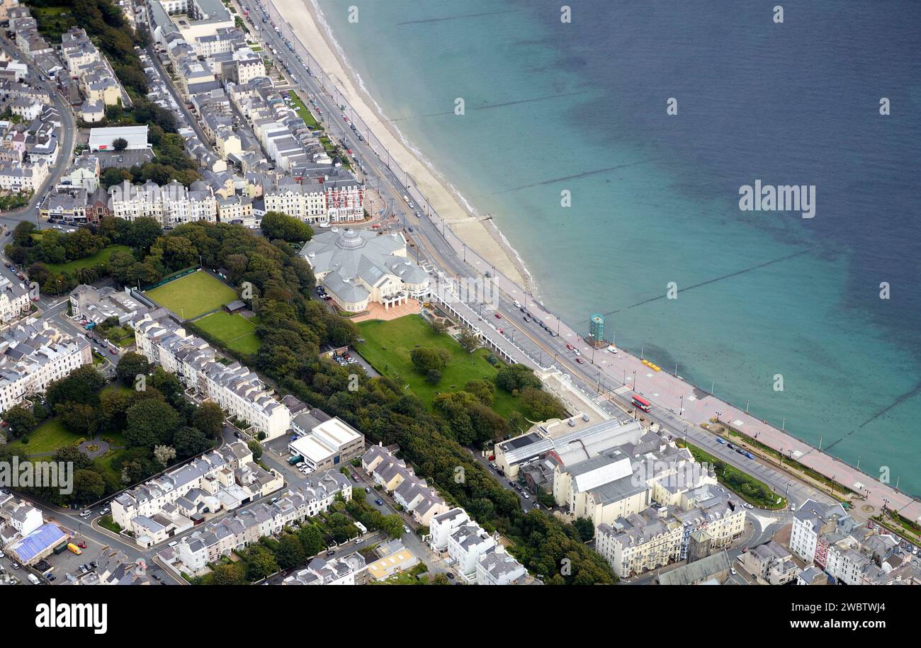An aerial photograph of Douglas, capital of the Isle of Man Stock Photo ...