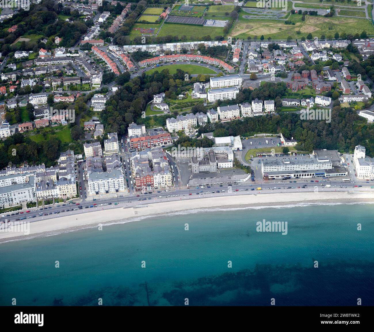 An aerial photograph of Douglas, capital of the Isle of Man Stock Photo ...