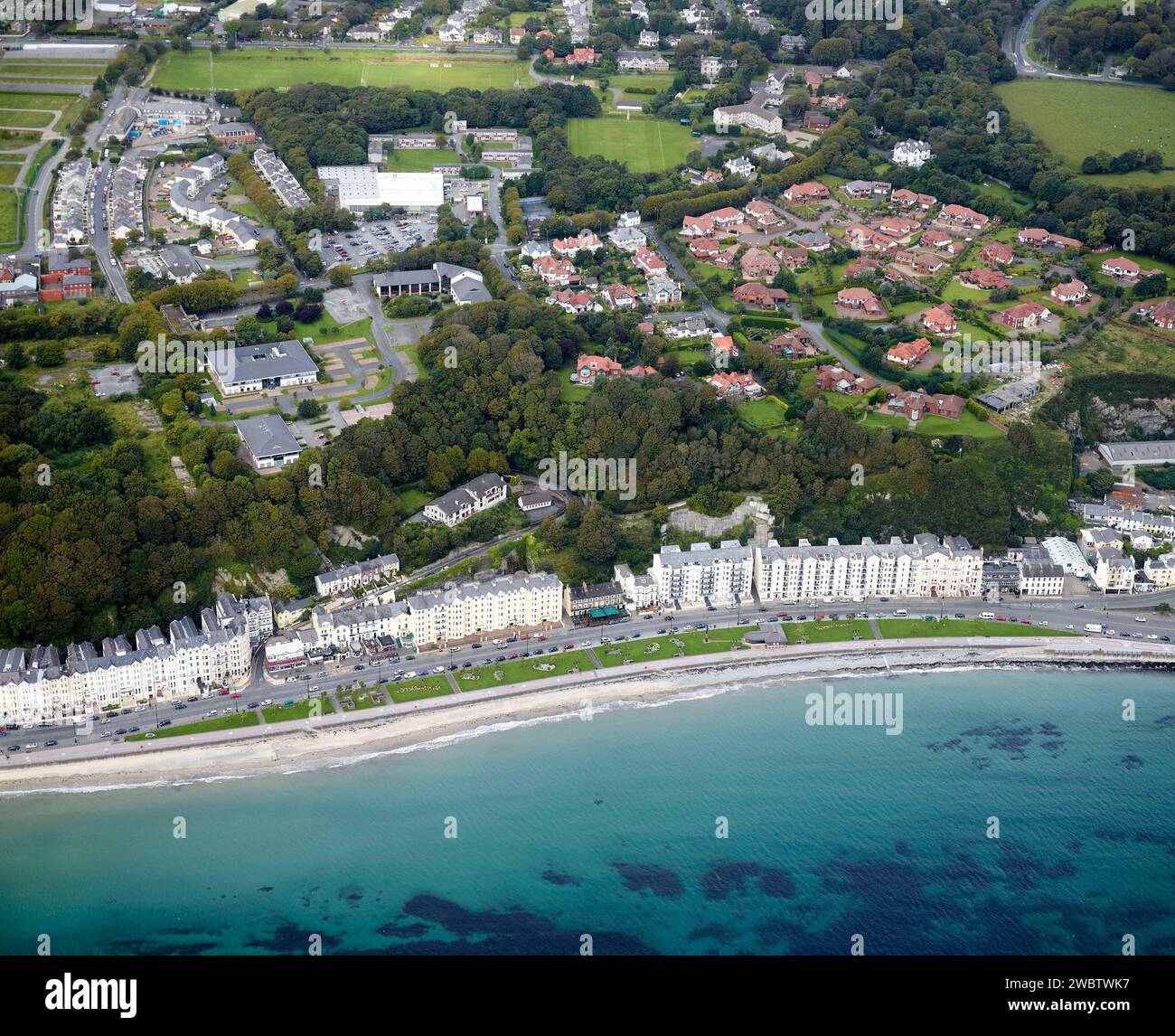 An aerial photograph of Douglas, capital of the Isle of Man Stock Photo ...