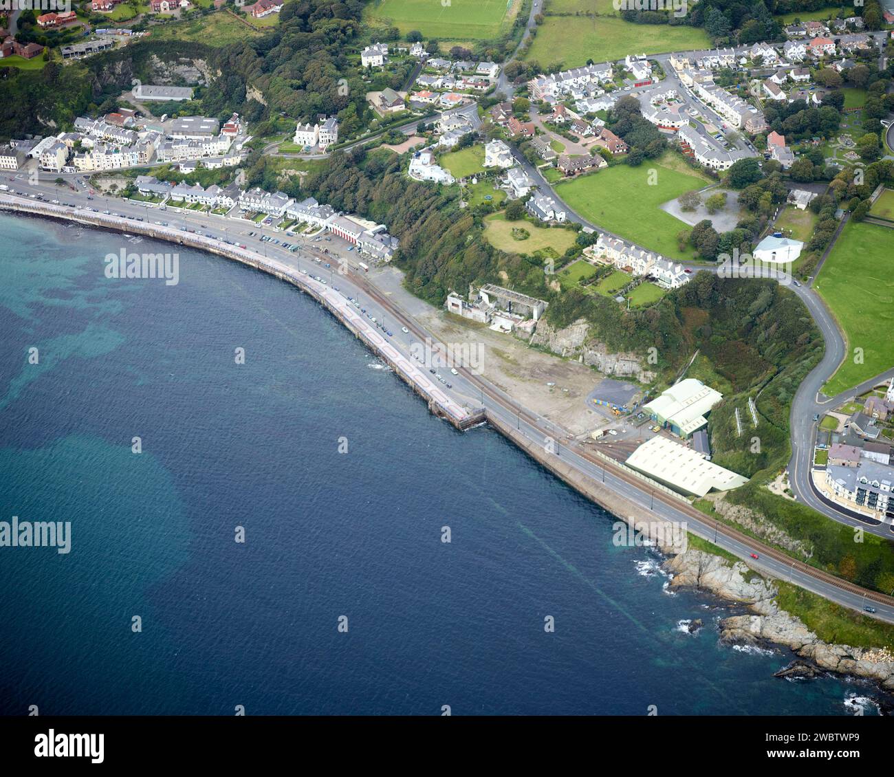 An aerial photograph of Douglas, capital of the Isle of Man Stock Photo ...