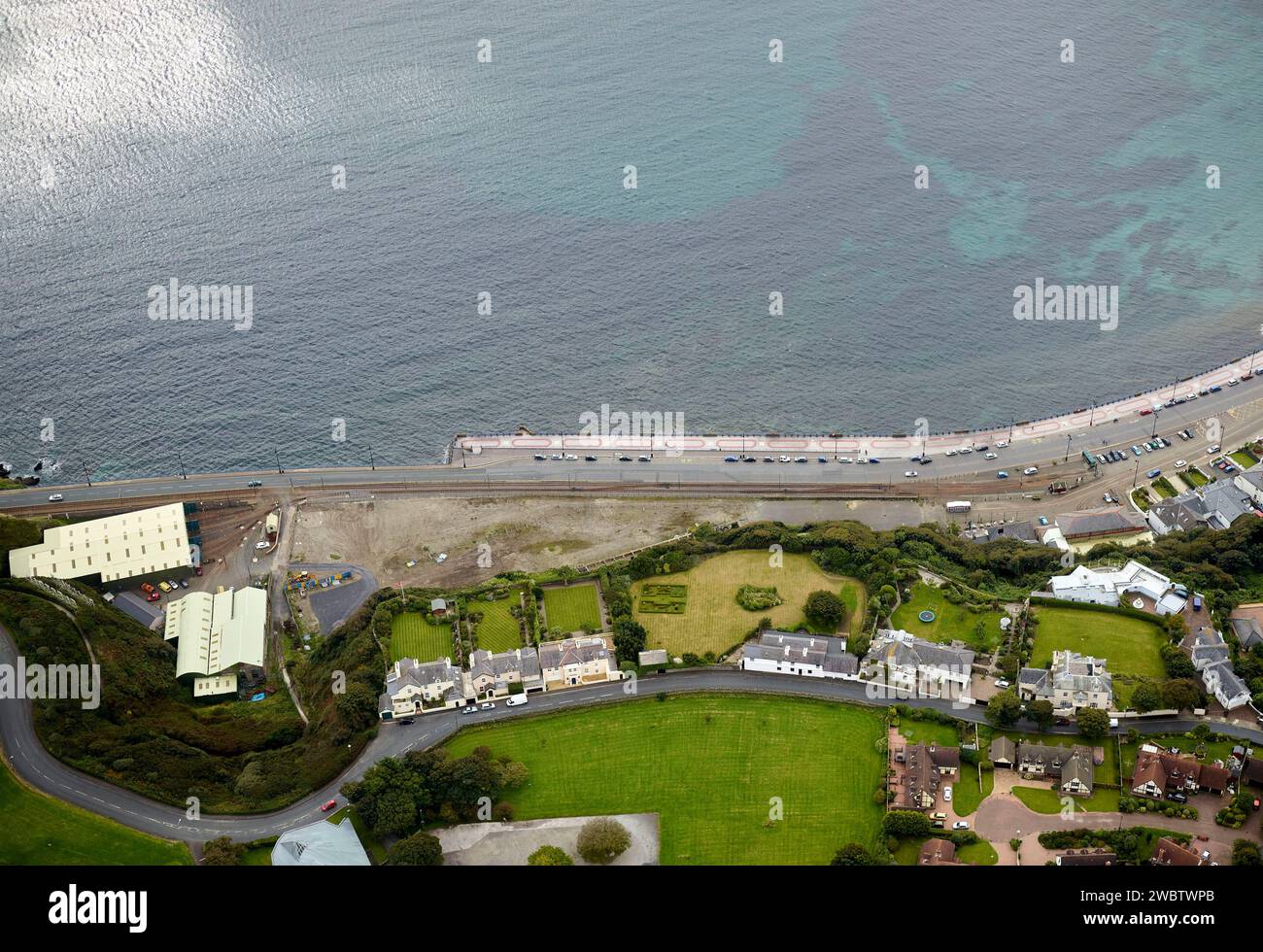 An aerial photograph of Douglas, capital of the Isle of Man Stock Photo ...