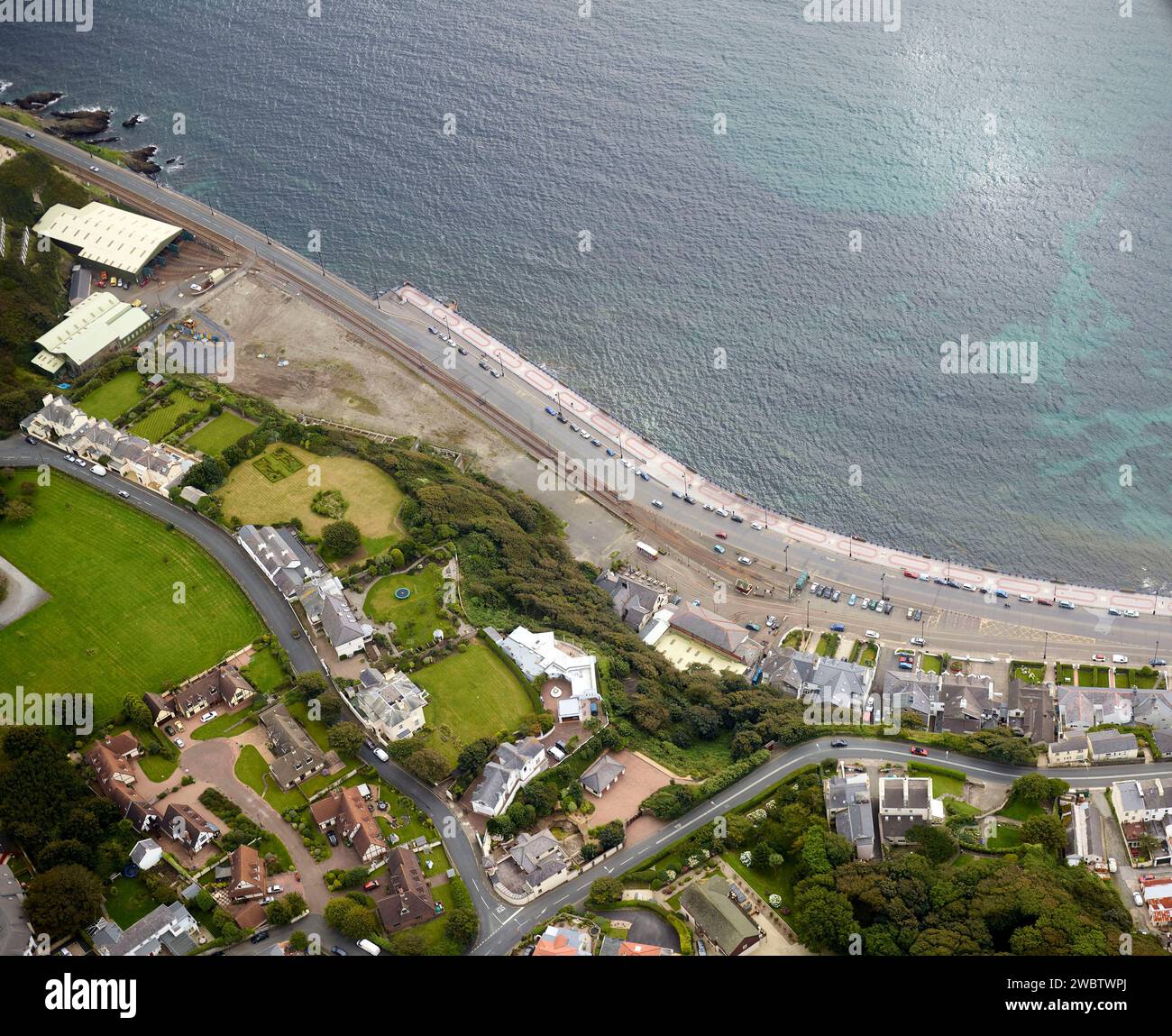 An aerial photograph of Douglas, capital of the Isle of Man Stock Photo ...
