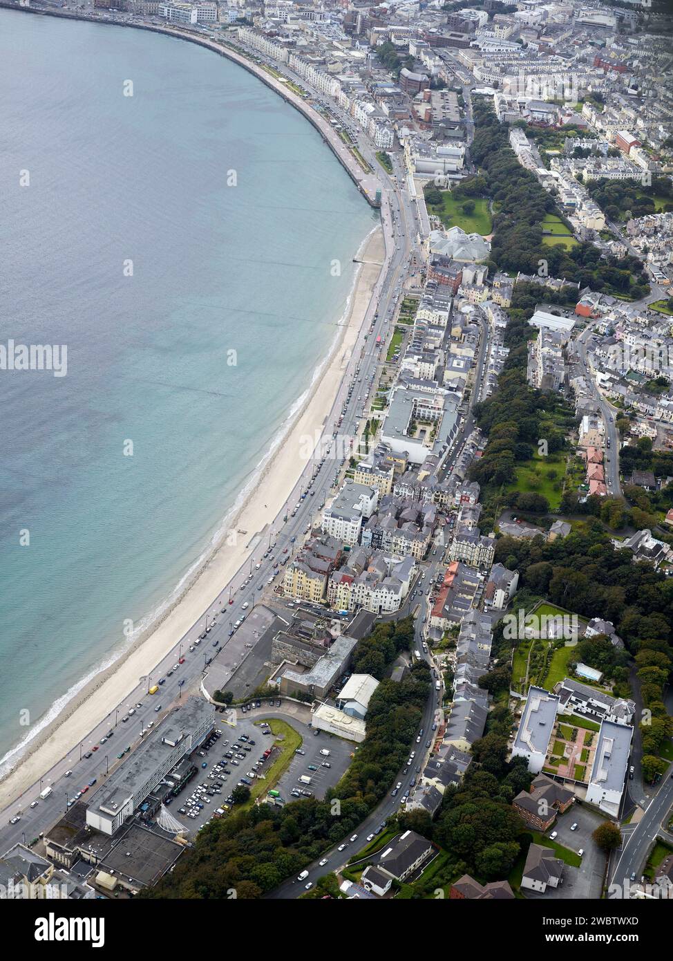 An aerial photograph of Douglas, capital of the Isle of Man Stock Photo ...