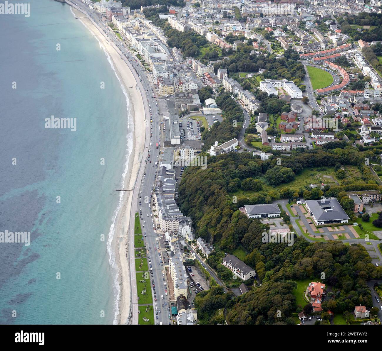 An aerial photograph of Douglas, capital of the Isle of Man Stock Photo ...