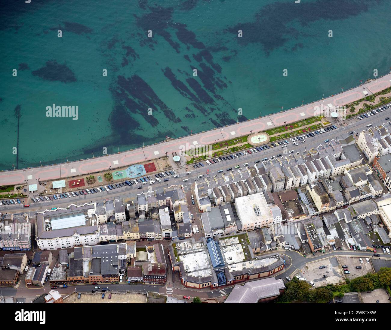 An aerial photograph of Douglas, capital of the Isle of Man Stock Photo ...