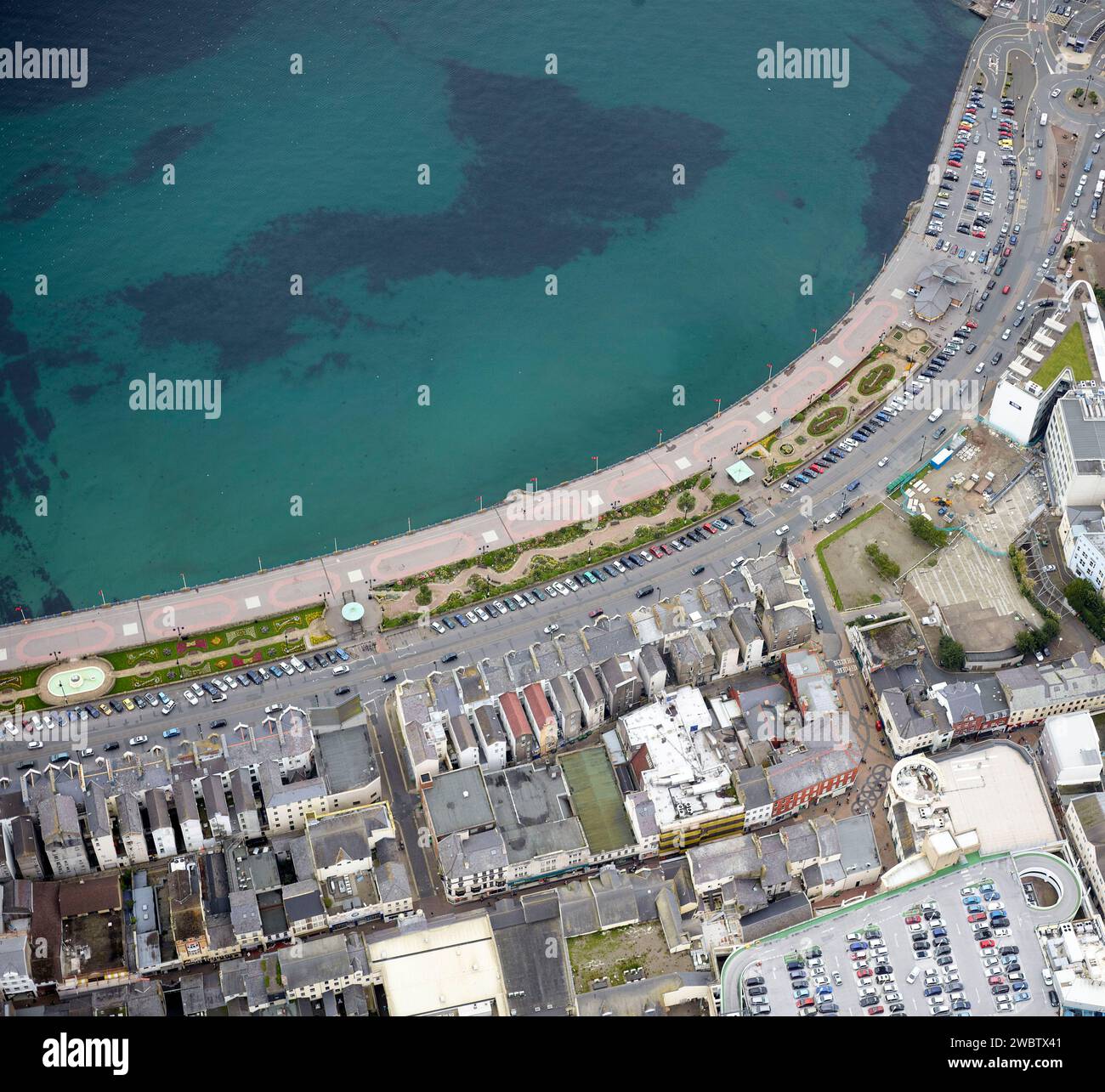 An aerial photograph of Douglas, capital of the Isle of Man Stock Photo ...