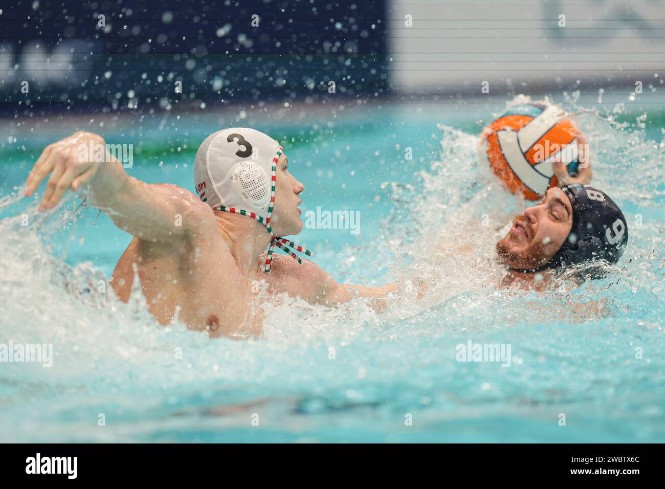 Zagreb, Croatia. 12th Jan, 2024. Vince Varga of Hungary and Nemanja ...