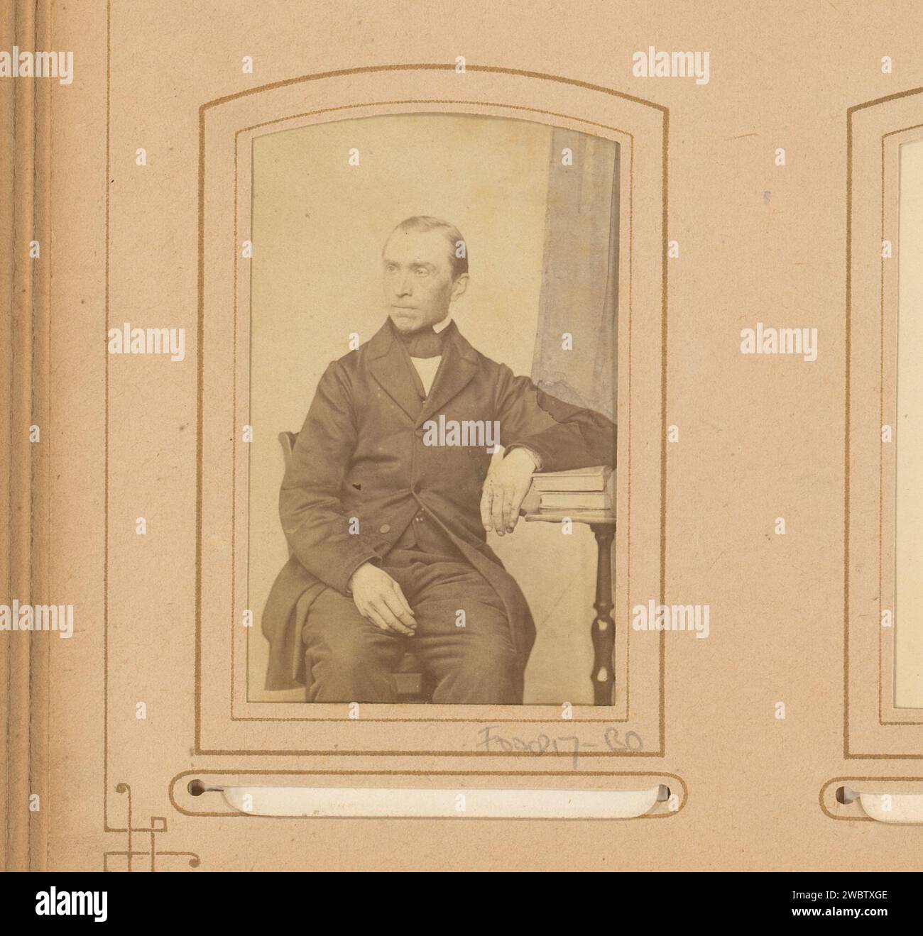 Portrait of a sitting man with books, Willem Cornelis van Dijk, 1863 ...