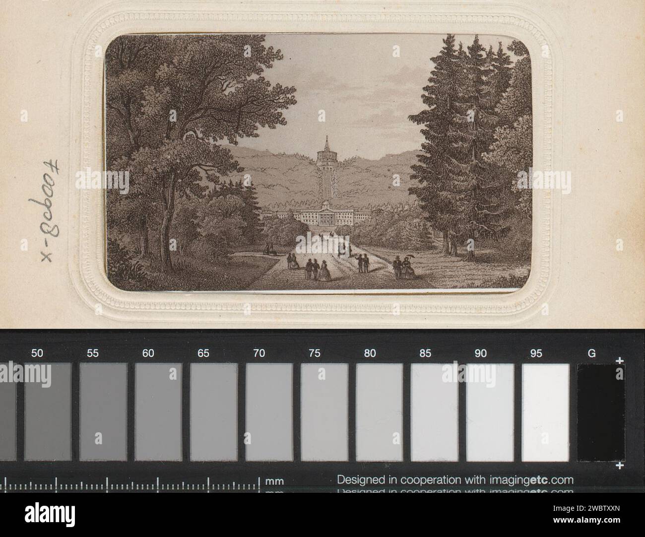 Photo production of a print of a face on Schloss Wilhelmshöhe, JM. v ...
