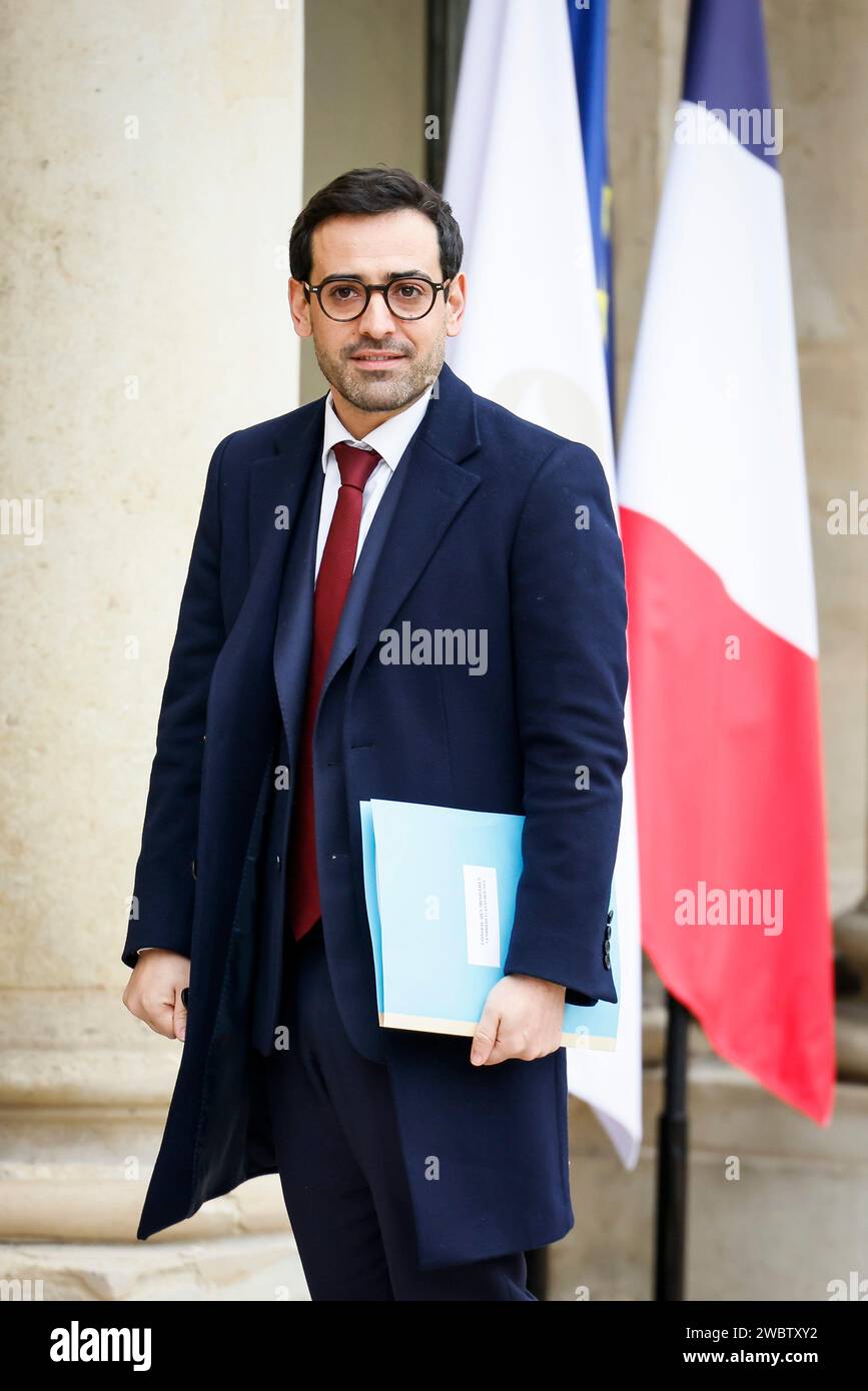 © Thomas Padilla/MAXPPP - 12/01/2024 ; Paris, France ; ARRIVEE DU PREMIER CONSEIL DES MINISTRES ...